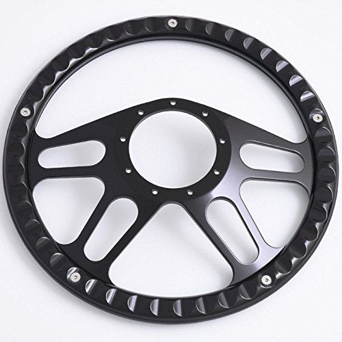 14'' Billet Half Wrap 9 Bolts Steering Wheel with Horn Button(Black ...